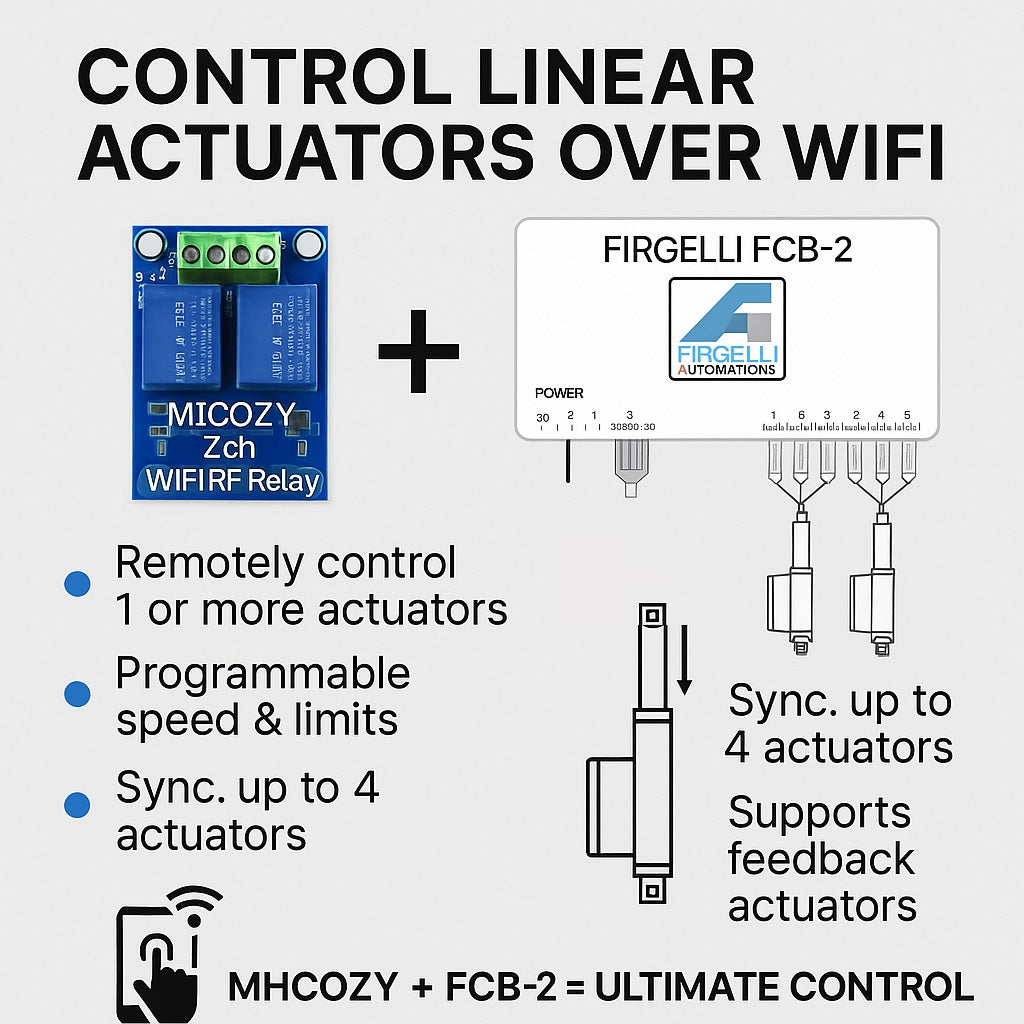 How to Control Linear Actuators Over WiFi Using the MHCOZY Relay and F