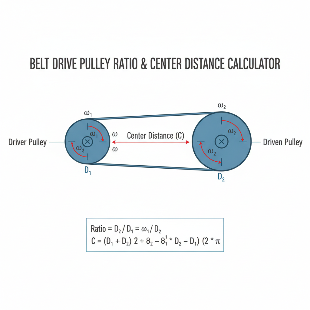 Belt Drive Pulley Ratio & Center Distance Interactive Cal...