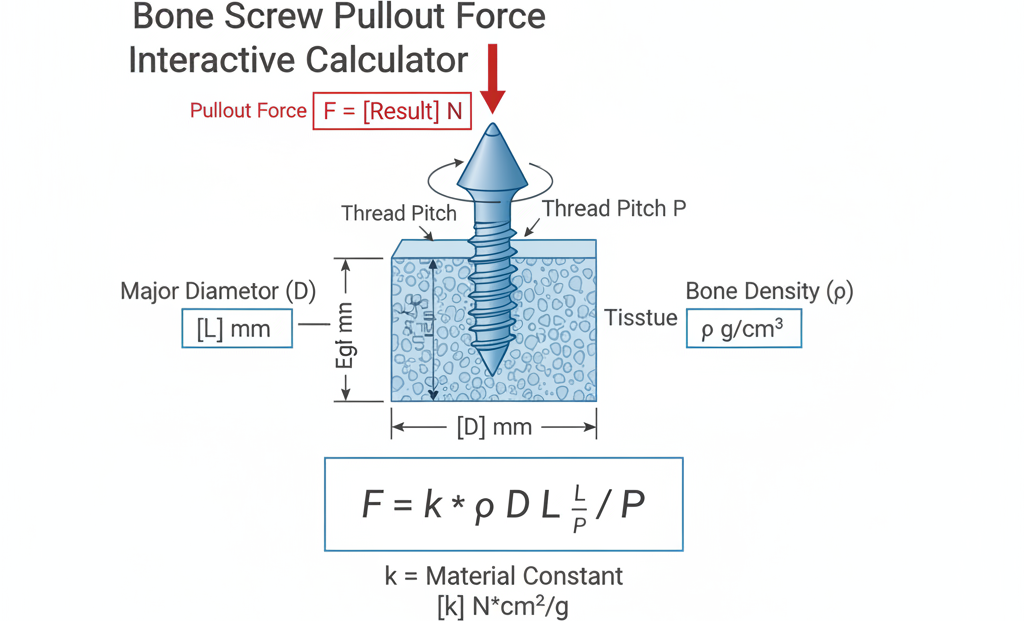 Bone Screw Pullout Force Interactive Calculator | FIRGELLI