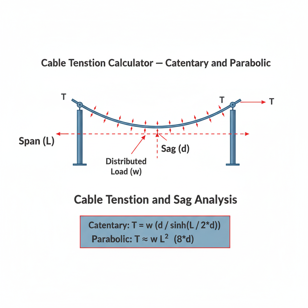 Free Cable Tension Calculator — Catenary and Parabolic | FIRGELLI Engi