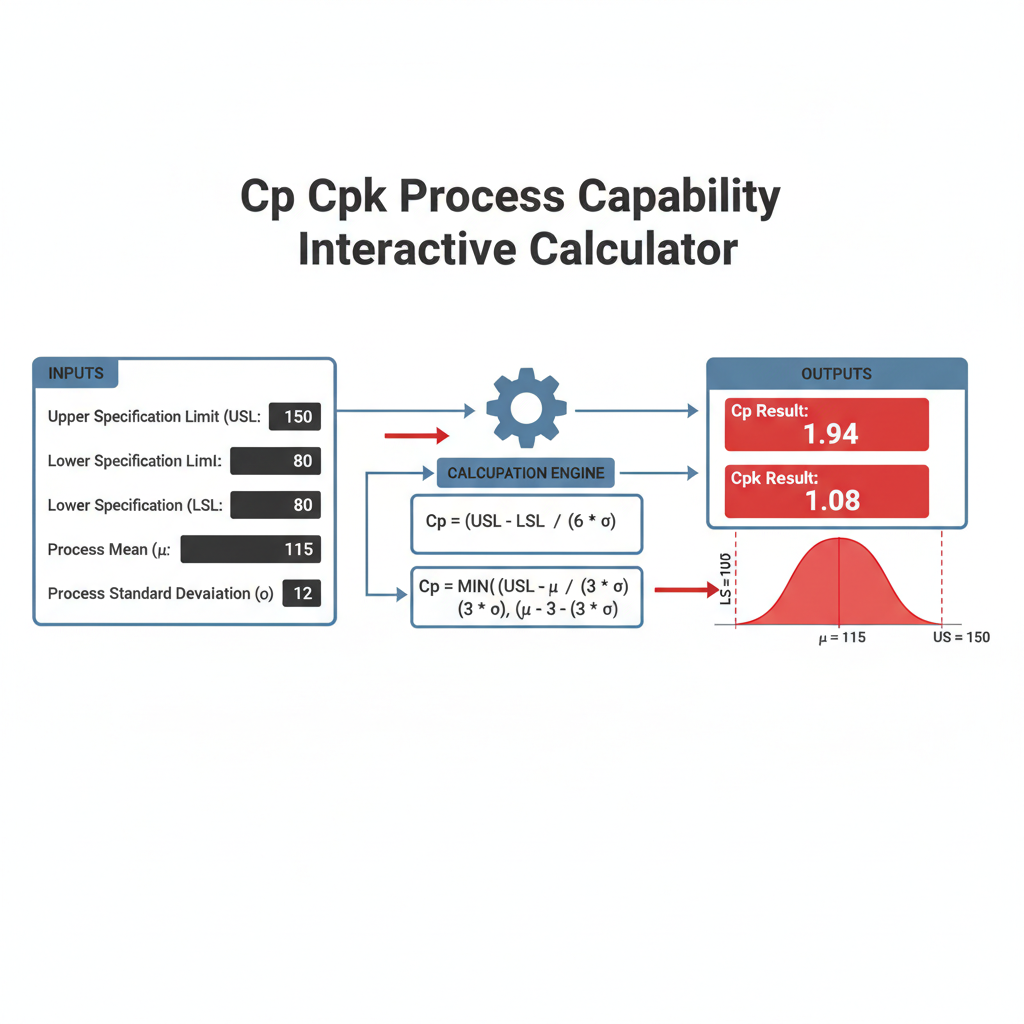 Cp Cpk Process Capability Interactive Calculator | FIRGELLI