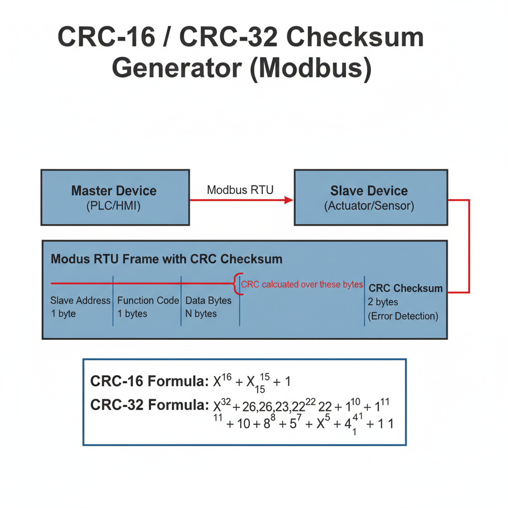 CRC-16 / CRC-32 Checksum Generator (Modbus) | FIRGELLI