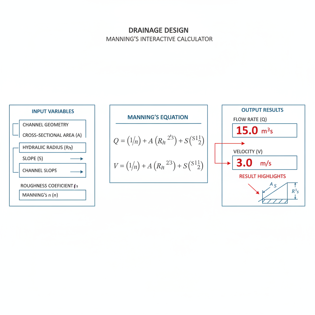 Drainage Design Manning's Interactive Calculator | FIRGELLI