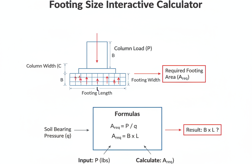 Footing Size Interactive Calculator | FIRGELLI
