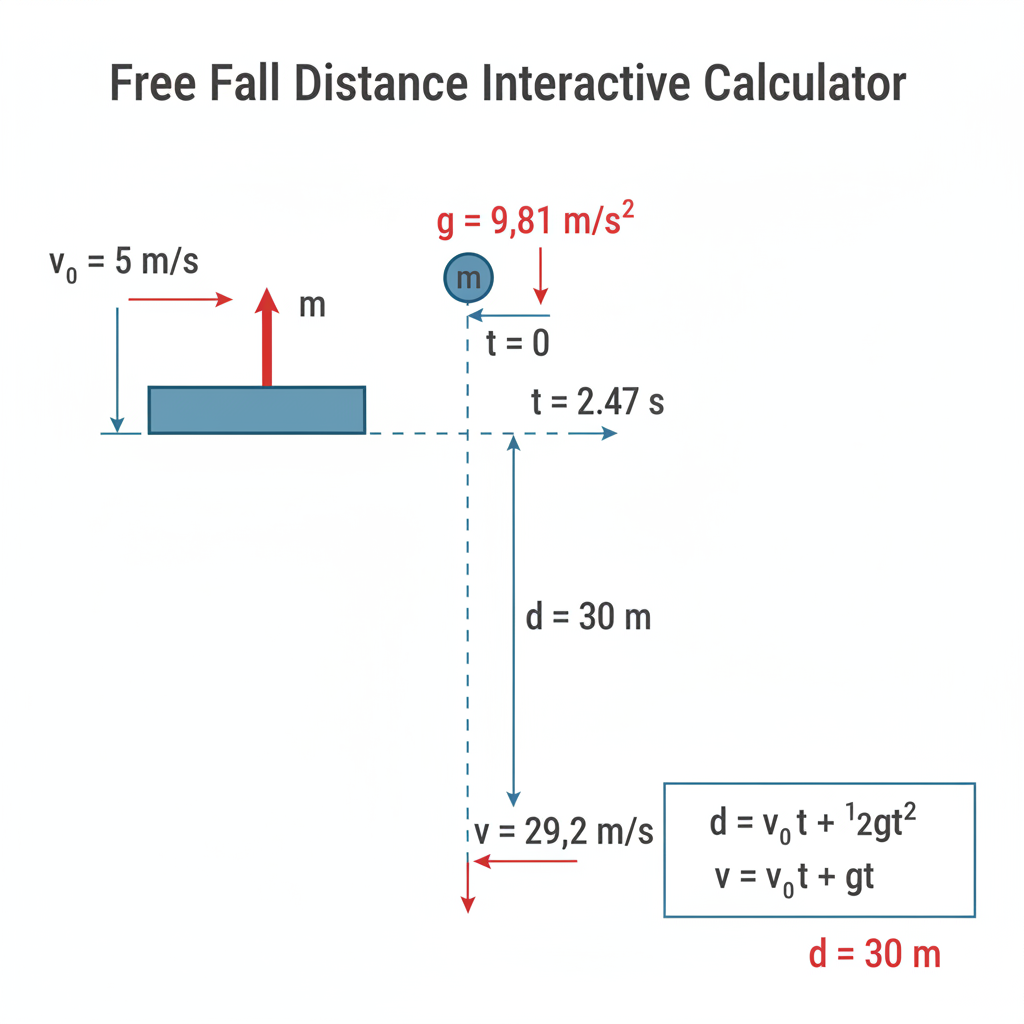 Calculate free fall distance instantly using physics formulas. Includes ...
