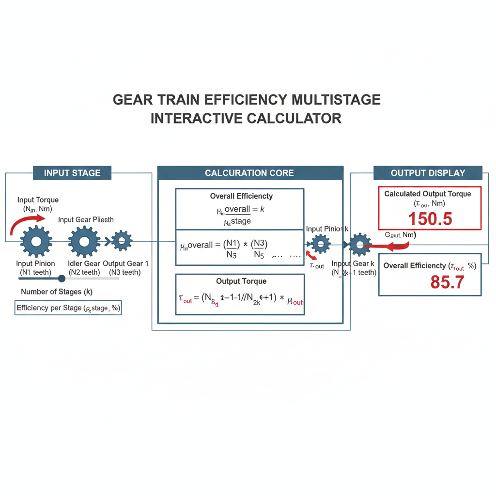 Gear Train Efficiency Interactive Calculator | FIRGELLI
