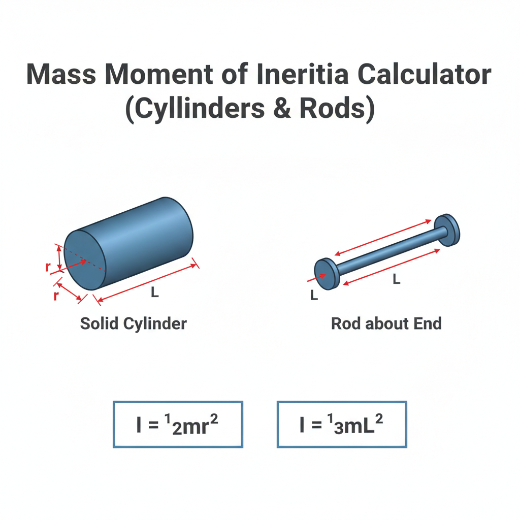 Free Mass Moment of Inertia Calculator (Cylinders & Rods) | FIRGELLI E