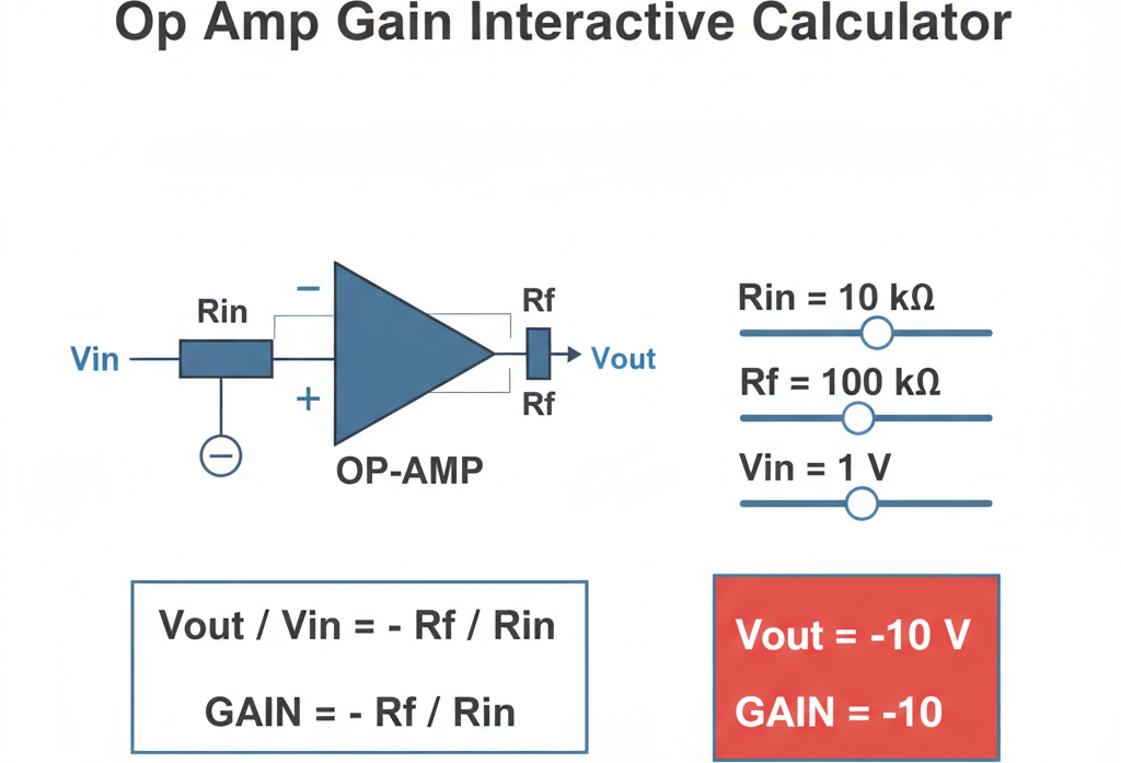 Op Amp Gain Interactive Calculator | FIRGELLI