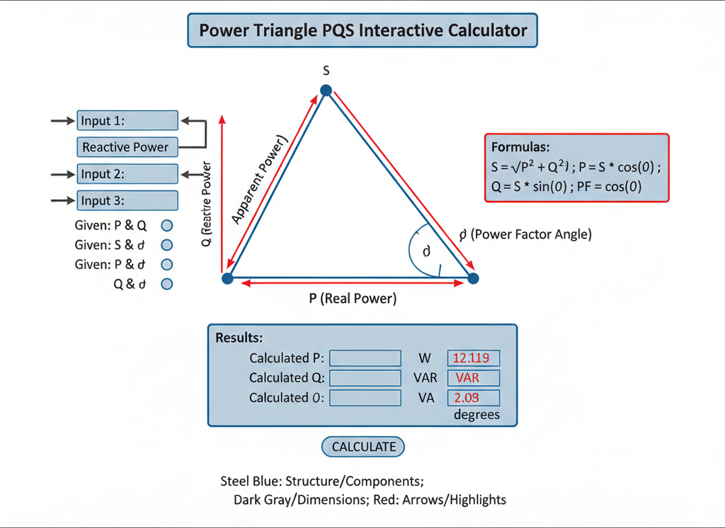 Power Triangle PQS Interactive Calculator | FIRGELLI