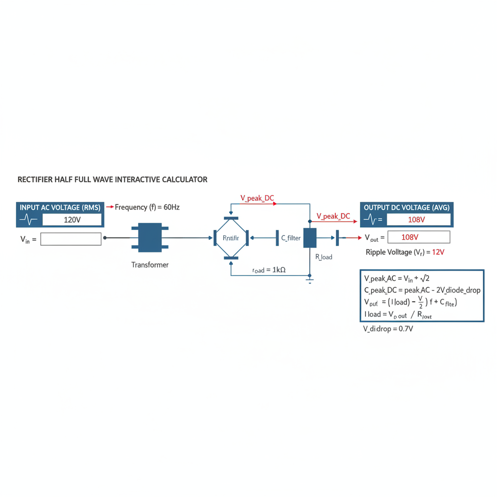 Rectifier Half & Full Wave Interactive Calculator | FIRGELLI