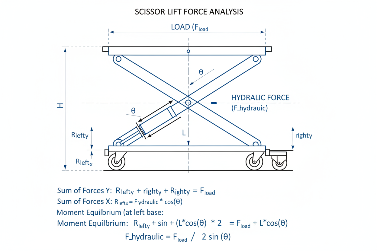 Scissor Lift Force Calculation: Complete Engineering Guide
