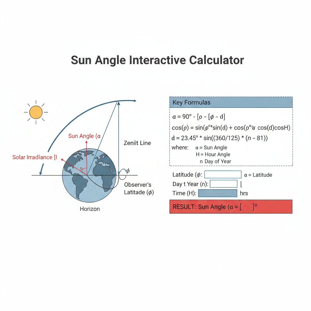 Sun Angle Interactive Calculator | Solar Position Tool