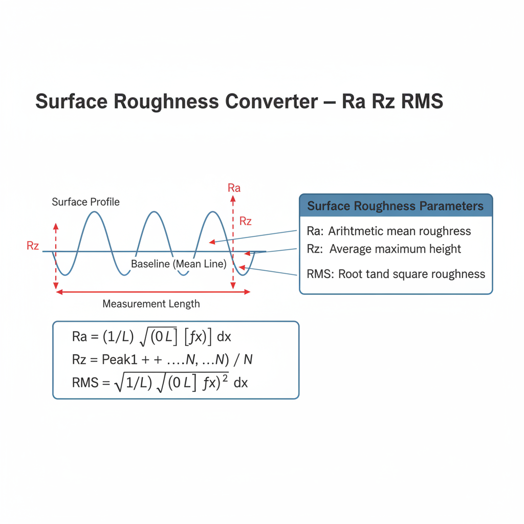 Free Surface Roughness Converter — Ra Rz RMS | FIRGELLI Engineering
