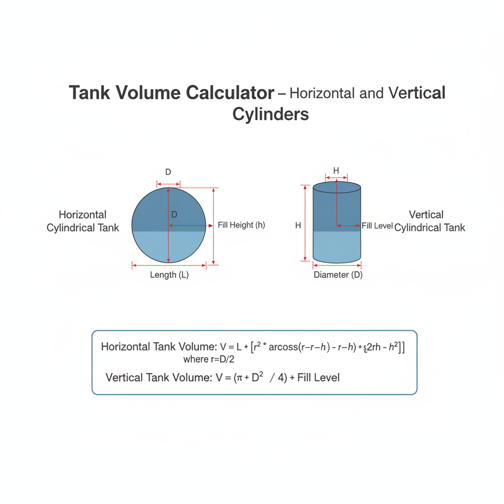 Free Tank Volume Calculator — Horizontal and Vertical Cylinders | FIRG