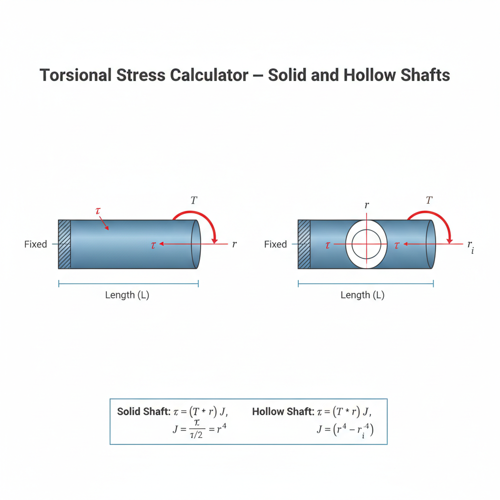 Free Torsional Stress Calculator — Solid and Hollow Shafts | FIRGELLI