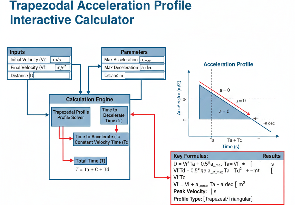 Trapezoidal Acceleration Profile Interactive Calculator