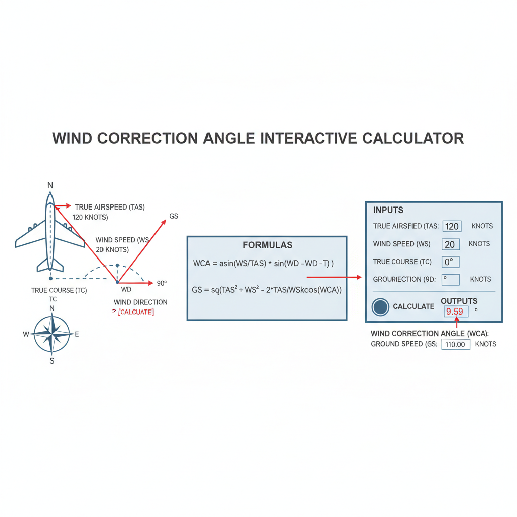 Wind Correction Angle Interactive Calculator | FIRGELLI